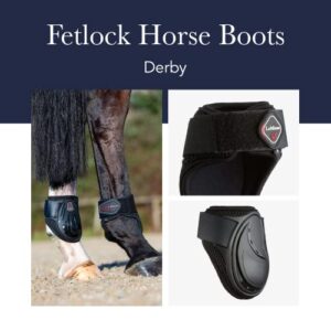 LeMieux Derby Fetlock Horse Boots - Protective Gear and Training Equipment - Equine Boots, Wraps & Accessories - Black - Large