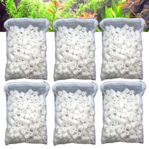 aquapapa aquarium biological bacteria house ceramic rings filter media 6 lbs bagged for pond fish tank canister filter