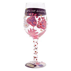 Enesco Wine Glass Love My Cat, Multicolor