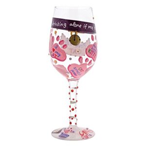 Enesco Wine Glass Love My Cat, Multicolor