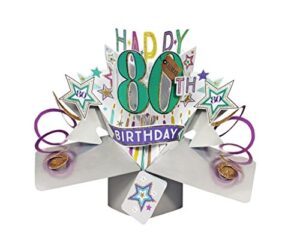 happy 80th birthday pop-up greeting card original second nature 3d pop up cards