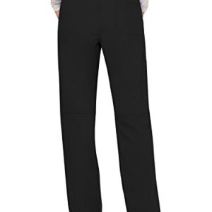 Cherokee Pull-On Scrub Pants for Women Workwear Revolution, Soft Stretch WW110P, L Petite, Black