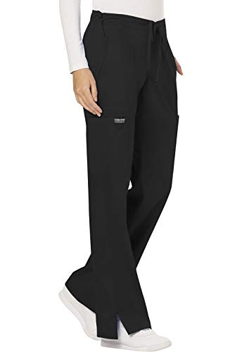 Scrubs for Women Workwear Revolution, Drawstring Scrub Pants, Soft Stretch WW120, M, Black