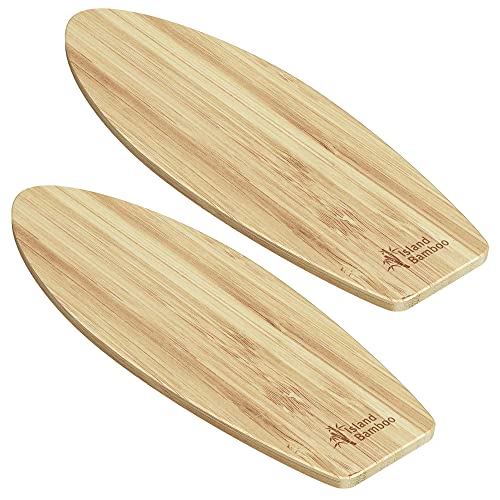 Laguna Bamboo Surf Board Bar Cutting Board Set, 23-inch by 7.5-inch - Earth Friendly Bamboo with Stylish Honey Stripe Design - by Island Bamboo (2 Pack)