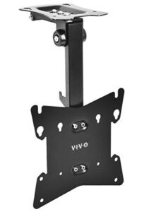 vivo black manual flip down mount folding pitched roof ceiling mounting for flat tv & monitors 17" to 37" (mount-m-fd37b)