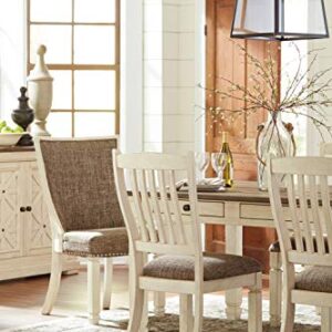 Signature Design by Ashley Bolanburg Farmhouse Dining Table with Drawers, Seats up to 6, Whitewash