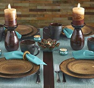 Pfaltzgraff Cambria 16-Piece Stoneware Dinnerware Set, Service for 4, Dark Brown