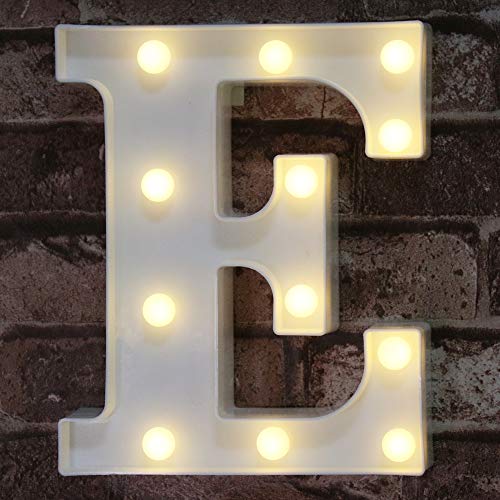 Pooqla LED Marquee Letter Lights Sign, Light Up Alphabet Letter for Home Party Wedding Decoration E