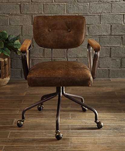 ACME Hallie Executive Office Chair - 92410 - Vintage Whiskey Top Grain Leather