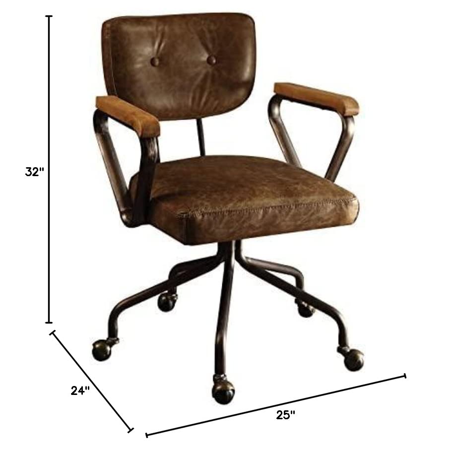 ACME Hallie Executive Office Chair - 92410 - Vintage Whiskey Top Grain Leather