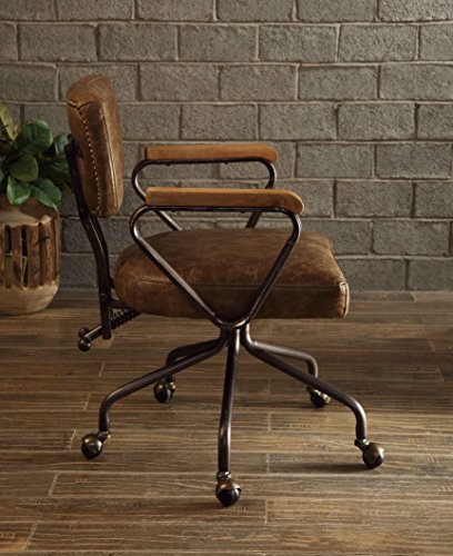 ACME Hallie Executive Office Chair - 92410 - Vintage Whiskey Top Grain Leather