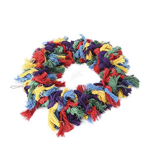 Hypeety Pet Bird Cotton Ring Play Exercise Chew Cotton Snuggle Ring Bird Toy