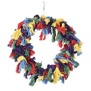 Hypeety Pet Bird Cotton Ring Play Exercise Chew Cotton Snuggle Ring Bird Toy