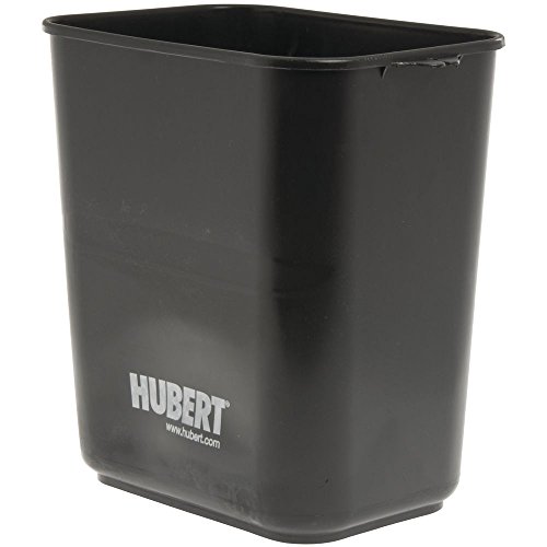 HUBERT Waste Basket 14 qt Black Plastic 11 1/4" L x 8" W x 12 1/4" H