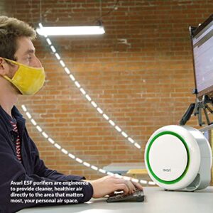 AVARI™ 525 Green Desktop Personal Air Purifier for Filtering Personal Breathing Zone. Ultra Quiet Electro-Static Filters to 0.1 Micron