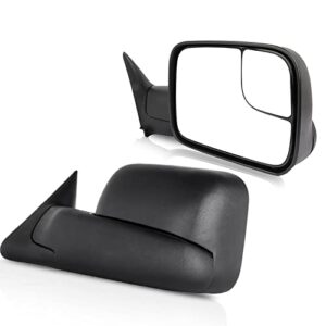 eccpp towing mirror replacement fit for 1998-2001 for dodge for ram 1500 1998-2002 for ram 2500 3500 pickup power heated manual folding tow mirrors