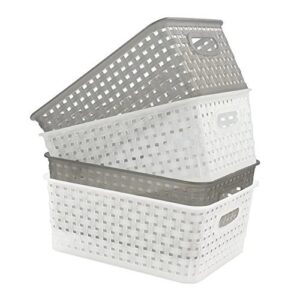 doryh small plastic storage basket, 4-pack