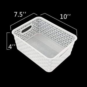 Doryh Small Plastic Storage Basket, 4-Pack