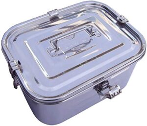 stainless steel rectangular kimchi food storage container (5l / 168oz / 10.6")