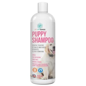 pet care sciences 16 fl oz tearless puppy shampoo and conditioner - anti itch dog shampoo sensitive skin - coconut oil oatmeal pet shampoo for puppies