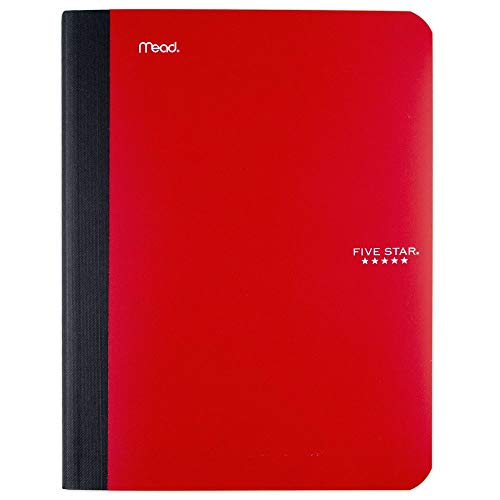 Five Star Composition Book/Notebook, Wide Ruled Paper, 100 Sheets, 9-3/4" x 7-1/2", Red (73800)