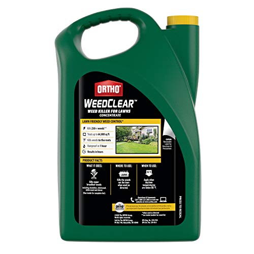 Ortho WeedClear Weed Killer for Lawns Concentrate, Kills Dandelion, and Clover, Treats Up to 64,000 sq. ft., 1 gal.