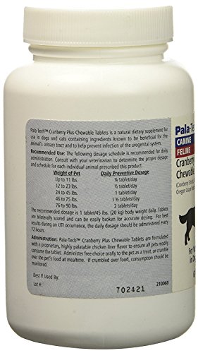 PALA TECH Cranberry Plus 60 Chewable Tablets for Dogs & Cats (Pack of 2)