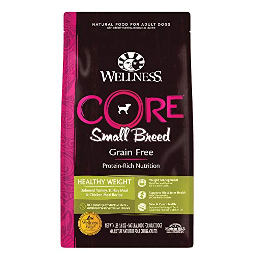 Wellness CORE Natural Grain Free Dry Dog Food, Small Breed Healthy Weight, 4-Pound Bag