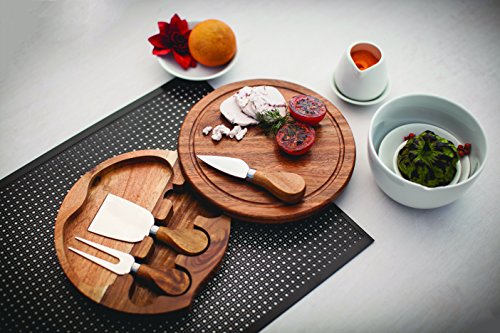 TOSCANA - a Picnic Time brand Disney Brie Cheese Knife Charcuterie Set, Wood Cutting Board, Ratatouille - Acacia Wood