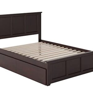 Atlantic Furniture AR8636111 Madison Platform Bed with Matching Foot Board and 2 Urban Bed Drawers, Full, Espresso