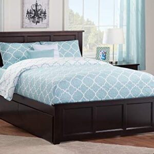 Atlantic Furniture AR8636111 Madison Platform Bed with Matching Foot Board and 2 Urban Bed Drawers, Full, Espresso