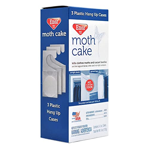 Enoz Moth Cake - 3 Pack (1) Kills Clothes Moths, Carpet Beetles, and Eggs and Larvae