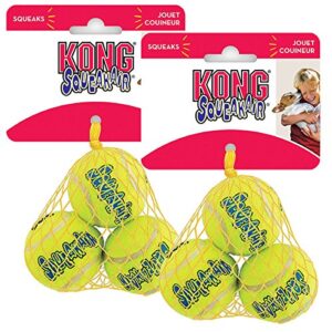 kong air dog squeakair dog toy tennis balls, x-small, 6-balls