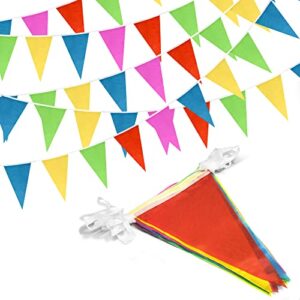 novelty place 100 feet pennant banner - 75 multicolor bunting flags - birthday party grand opening christmas decorations