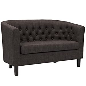 modway prospect upholstered contemporary modern loveseat in brown