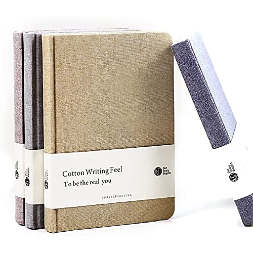 Zhi Jin Classic Thick Cloth Linen Notebook Journal Blank Paper Notepad Diary Hard Cover Travel Office Linen Gray