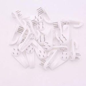 20PCS White Durable Assorted Concrete Hard Wall Photo Album Picture Hanging Kit Picture Frame Nail Hook Hanger Plastic Wall Hook Seamless Nail