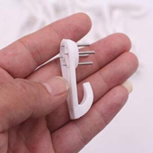 20PCS White Durable Assorted Concrete Hard Wall Photo Album Picture Hanging Kit Picture Frame Nail Hook Hanger Plastic Wall Hook Seamless Nail