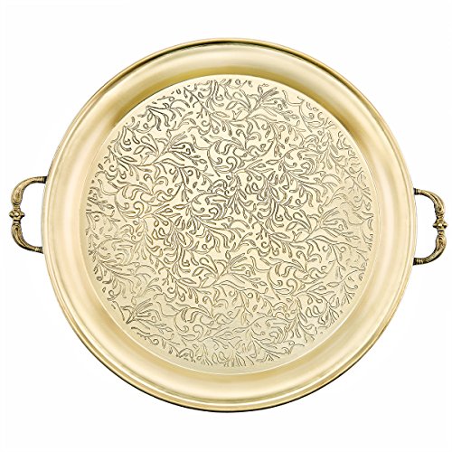 Old Dutch 214CC Cairo Etched Tray, 18", Gold