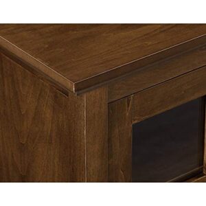 Walker Edison Charlotte Classic Glass Door Storage Buffet, 52 Inch, Walnut