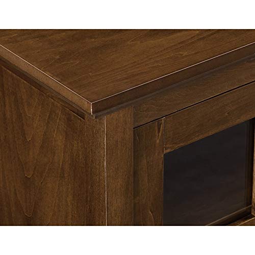 Walker Edison Charlotte Classic Glass Door Storage Buffet, 52 Inch, Walnut