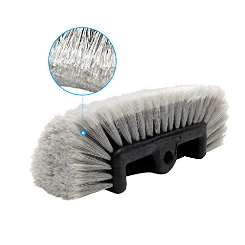 CARCAREZ 12" Car Wash Brush with Soft Bristle for Auto RV Truck Boat Camper Exterior Washing Cleaning, Grey