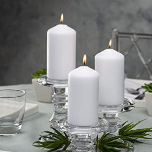 BOLSIUS 12 White Pillar Candles - 2.7 x 5.1 Inches Unscented Candle Set - 43 Hours - Dripless Clean Burning Smokeless Dinner Candle - Perfect for Wedding Candles, Parties and Special Occasions