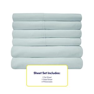 King Size Bed Sheets - 6 Piece 1500 Supreme Collection Fine Brushed Microfiber Deep Pocket King Sheet Set Bedding - 2 Extra Pillow Cases, Great Value, King, Porclain Blue