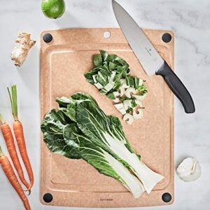 Epicurean All-In-One Cutting Board with Non-Slip Feet and Juice Groove, 14.5" × 11.25", Natural/Black