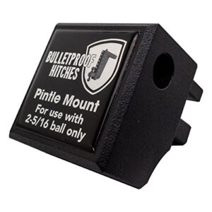 bulletproof hitches trailer hitch pintle attachment rated to 36,000lbs (solid steel, black textured powder coat)