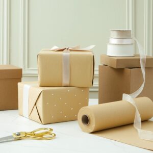 Kraft Paper Roll 10 x 1200 in, Plain Brown Shipping Paper for Gift Wrapping, Packing, DIY Crafts, Bulletin Board Easel (100 Feet)