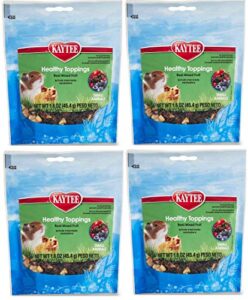 kaytee fiesta healthy toppings mixed fruit treat for small animals (rabbits, guinea pigs, hamsters, gerbils, mice, and rats) 4 count