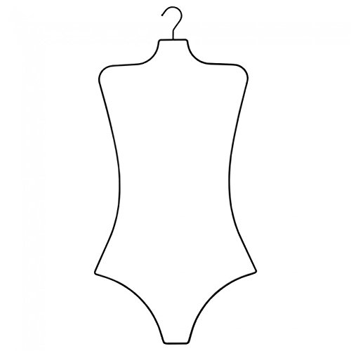 NAHANCO BFWB12 Ladies Wire Body Shape Swimwear/Bikini Hanger, Black (Pack of 12)