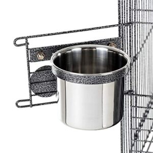 IKAYAA Large Bird Cage, Bird Cage for Parakeets, Cockatiel Cage, Parrot Cage, Medium Dome Open Top Bird Cage for Parrots, with Stainless Steel Bowl & Lockable Wheels